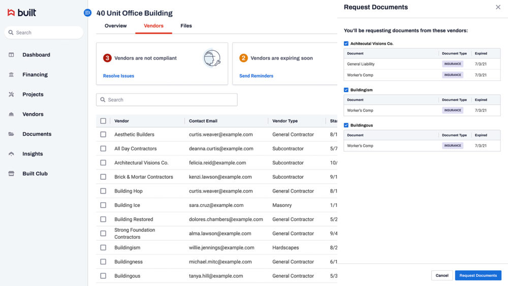 Compliance Tracking | Built | Powering Smarter Construction Finance