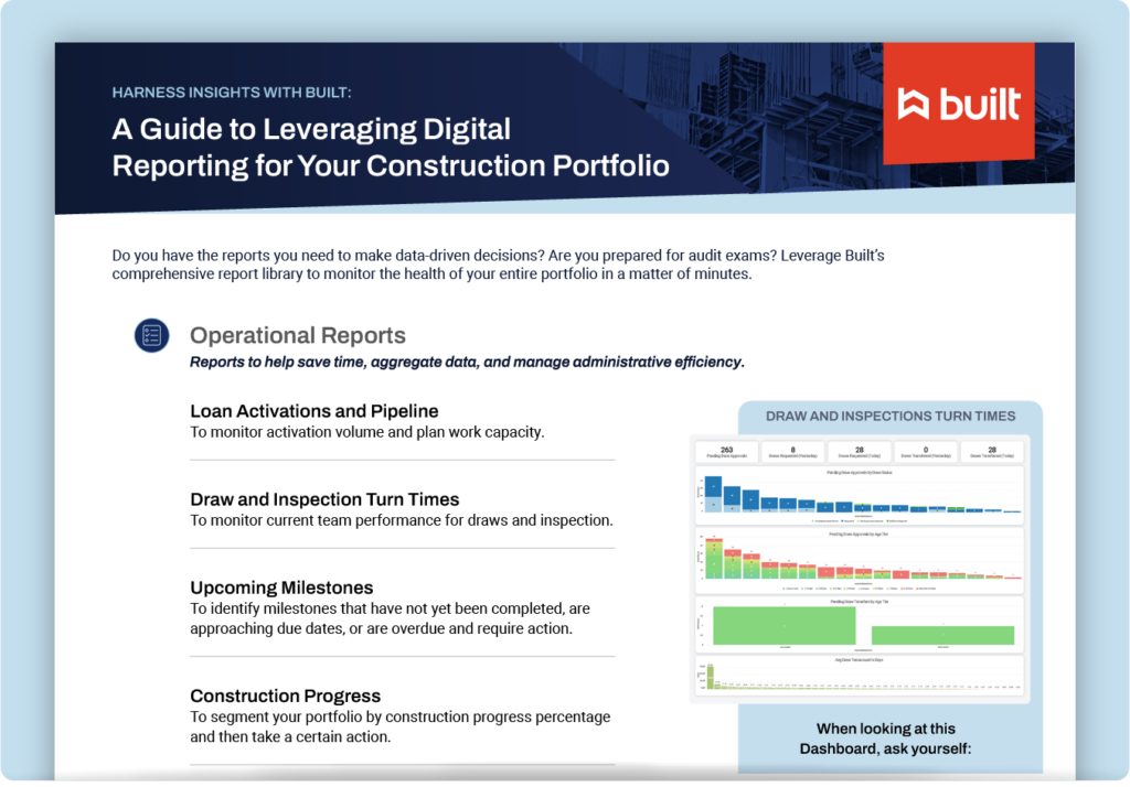 Portfolio Reports Checklist | Built | Powering Smarter Construction Finance