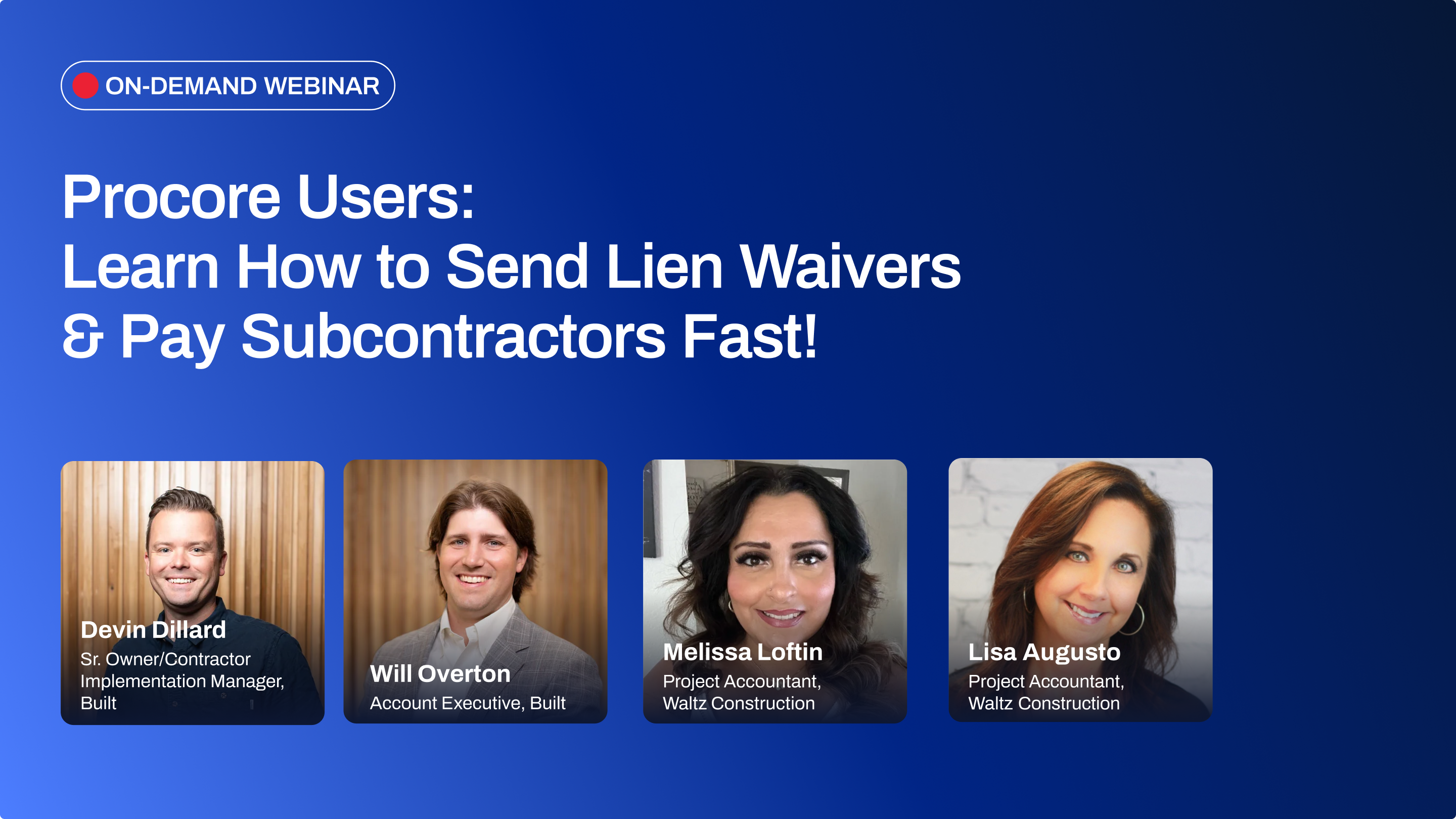 Procore Users: Learn How to Send Lien Waivers & Pay Subcontractors Fast ...