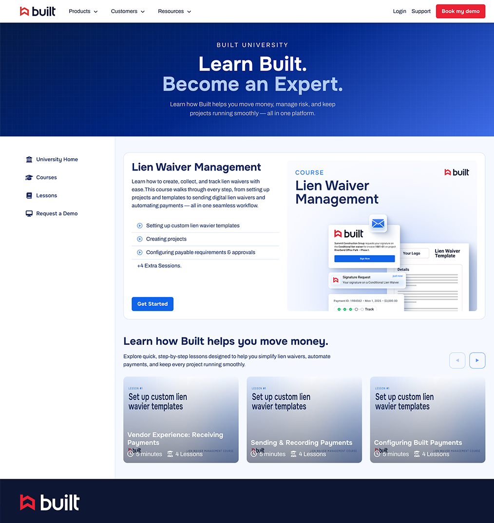 Lien Waiver Management Account Confirmation | Built | Powering Smarter Construction Finance